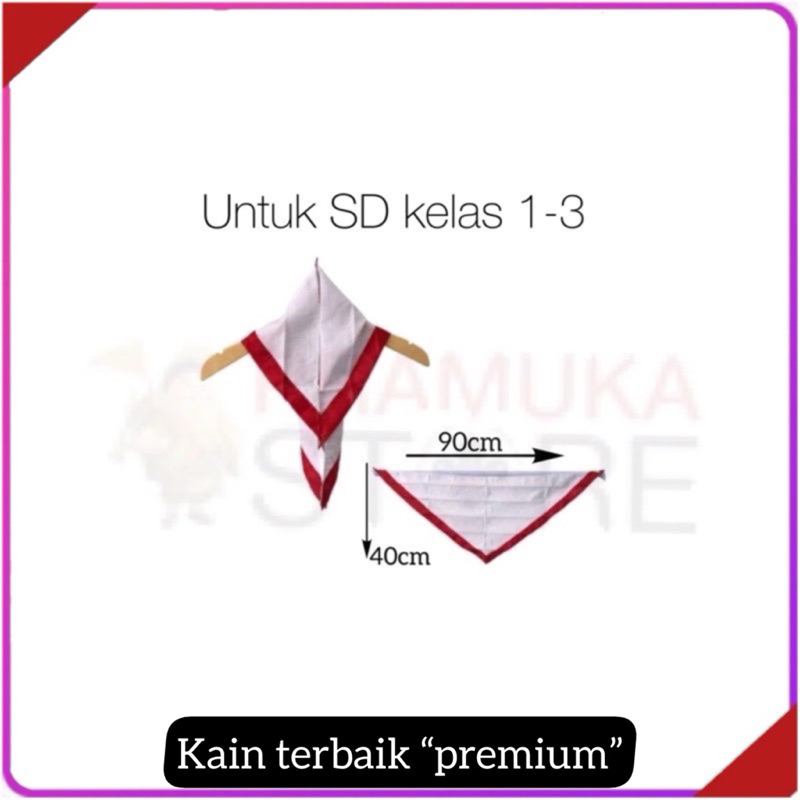 Jual Hasduk/Kacu SD 90cm Pramuka SUPERHALUS Merah Putih Siaga ...