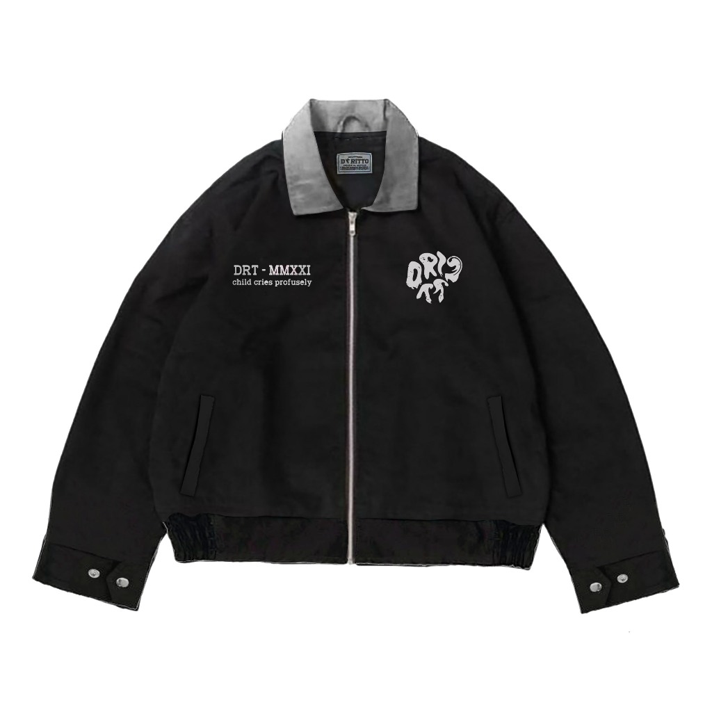 Jual DRITTORONZIO Work Jaket Boxy - Jacket Crop "Liscio" unisex - Hitam ...