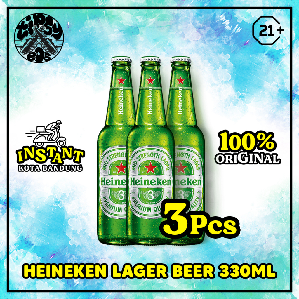Jual Heineken Beer Lager Bottle Bir 330ml X 3 Botol - Tipsybos | Shopee ...