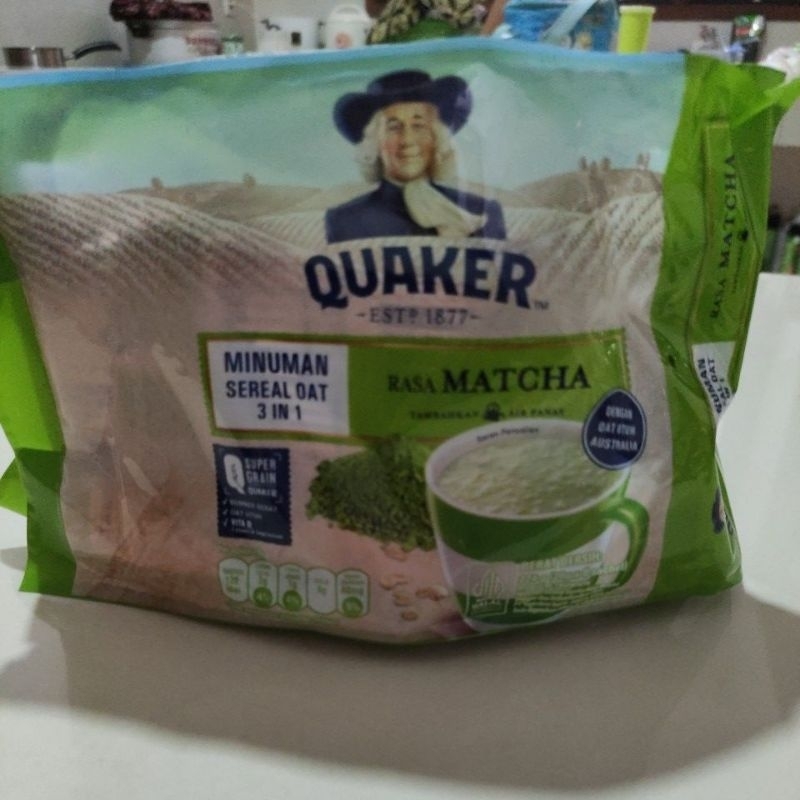 Jual quaker 3in1 matcha 224gr | Shopee Indonesia