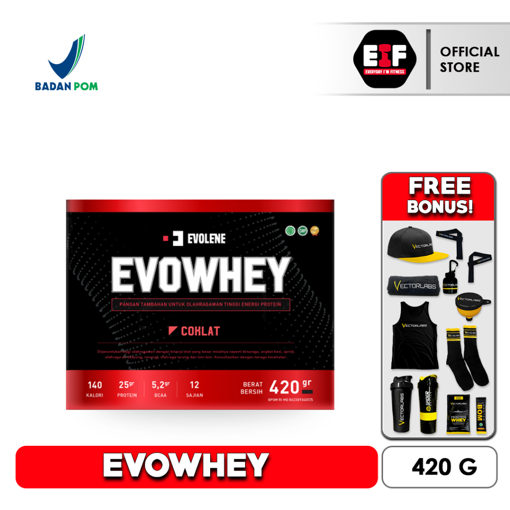Jual EVOLENE Evowhey 420 Gram / 12 Sachet - Whey Protein | Shopee Indonesia