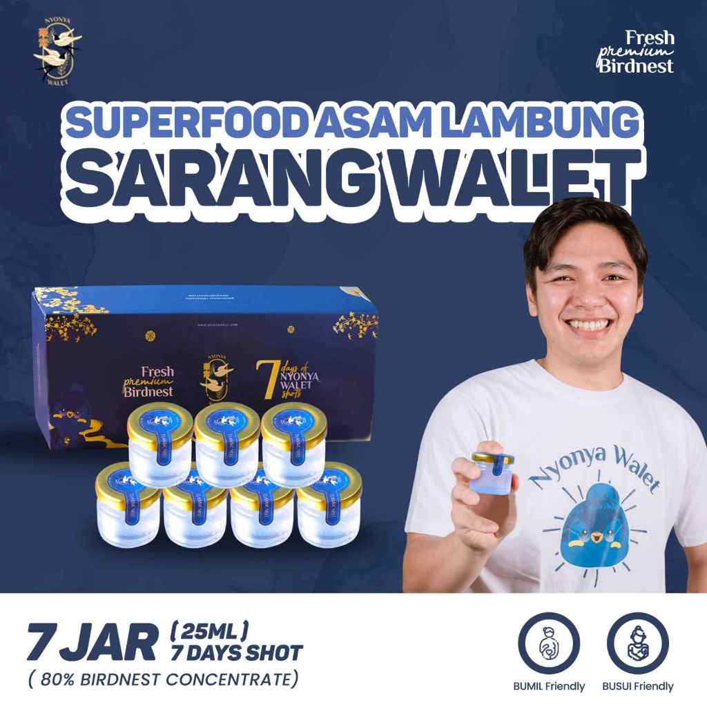 Jual NYONYA WALET - 7 days shots Sarang Walet - 7 mini jars of Bird ...