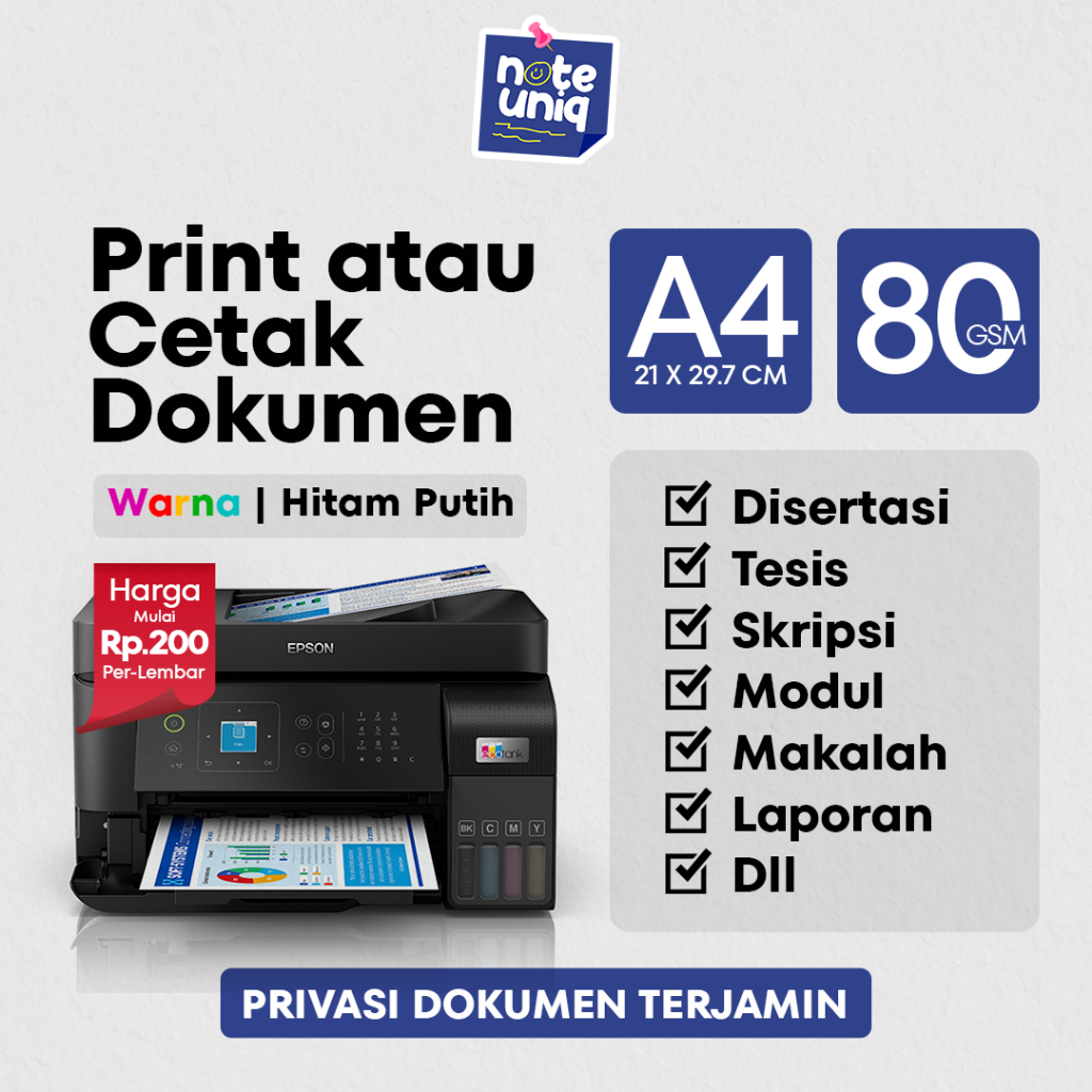 Jual Jasa Print Cetak Dokumen A4 80 GSM - Murah dan Berkualitas ...