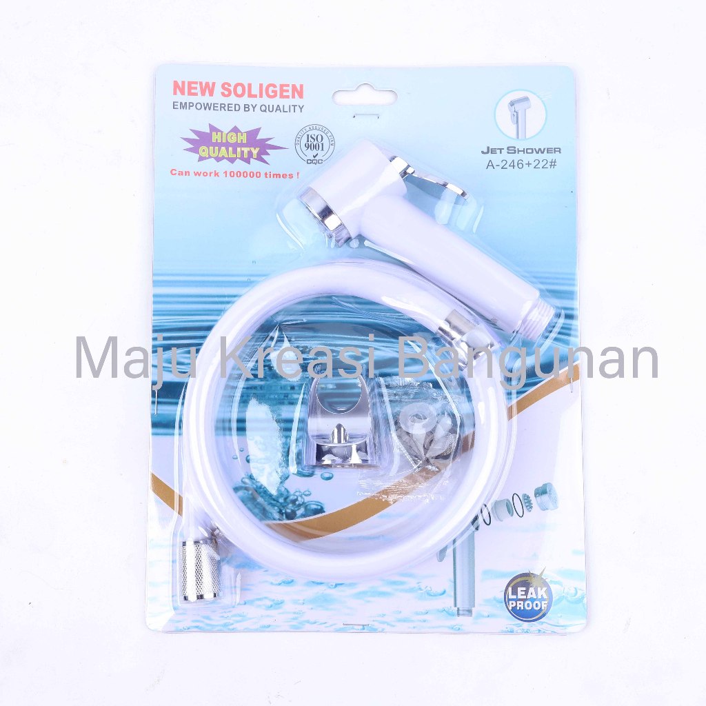 Jual Jet Shower SOLIGEN A246 + 22 Set Kepala Washer Toilet Cebok Chrome ...