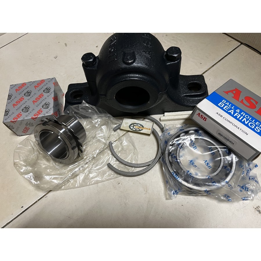 Jual PLUMMER BLOCK SN 513 BEARING HOUSING SN513 KOMPLIT LENGKAP ADAPTER ...