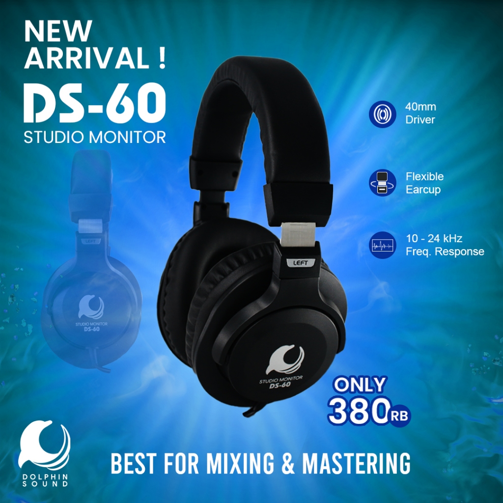Jual Dolphin Sound DS60 DS-60 Studio Monitoring Headphone | Shopee ...