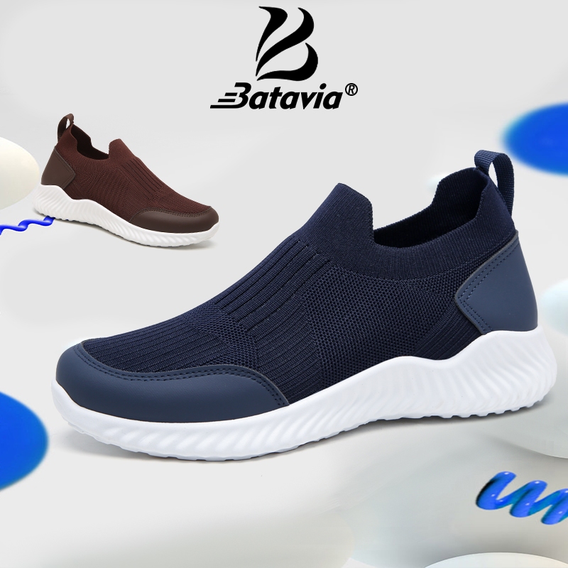 Jual （COD）Batavia Baru Pria Sepatu Rajutan Sepatu Pria Jogging Olahraga ...