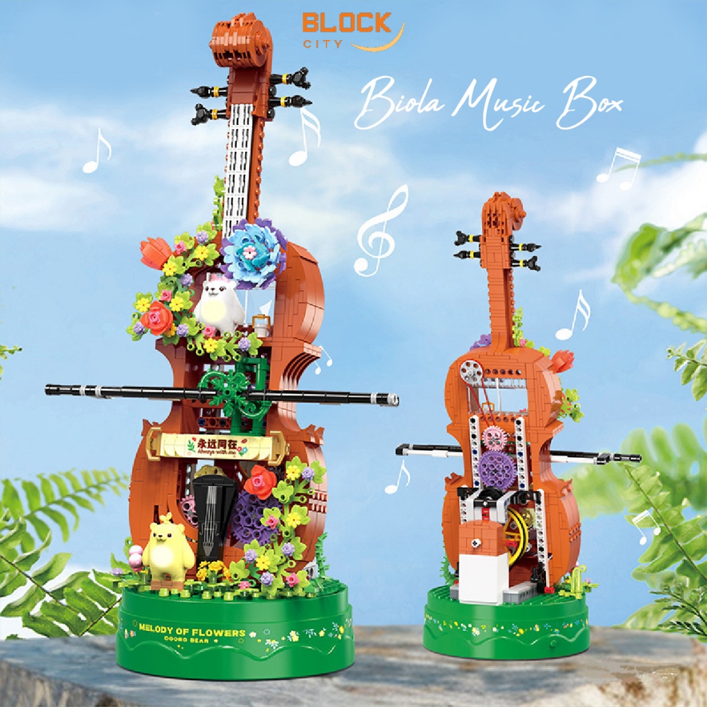 Jual Block City-Zhe Gao Biola Music Box Kotak Musik Puzzle Block Bricks ...