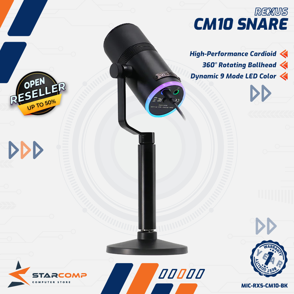 Jual Rexus CM10 / CM-10 Snare Microphone Condenser Wired RGB LED Mikrofon | Shopee Indonesia