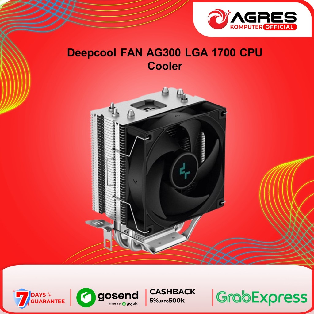 Jual DEEPCOOL CPU AIR COOLER AG300 (1X 92MM BLACK FAN + 3 HEATPIPES) BLACK 1Y | Shopee Indonesia