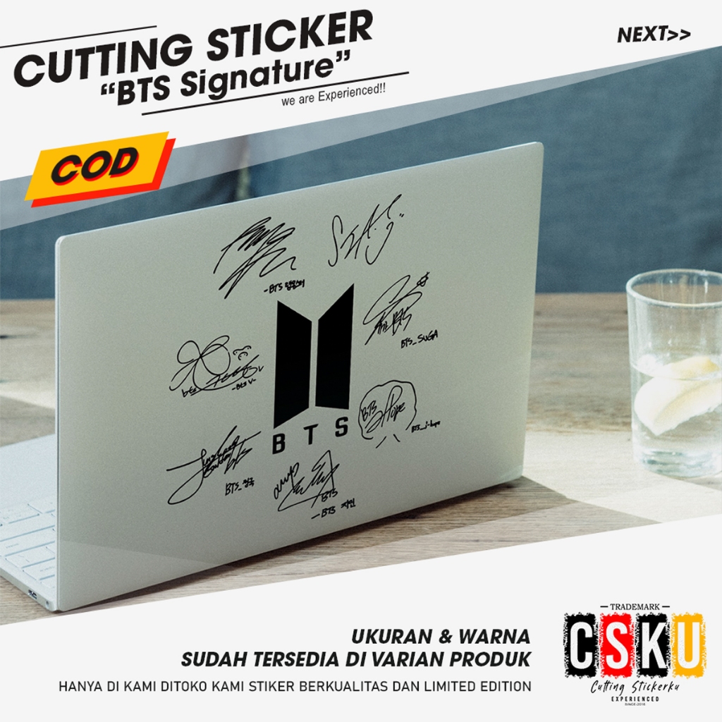 Jual Cutting Stiker BTS Signature Variasi Motor Mobil Sticker Tanda ...