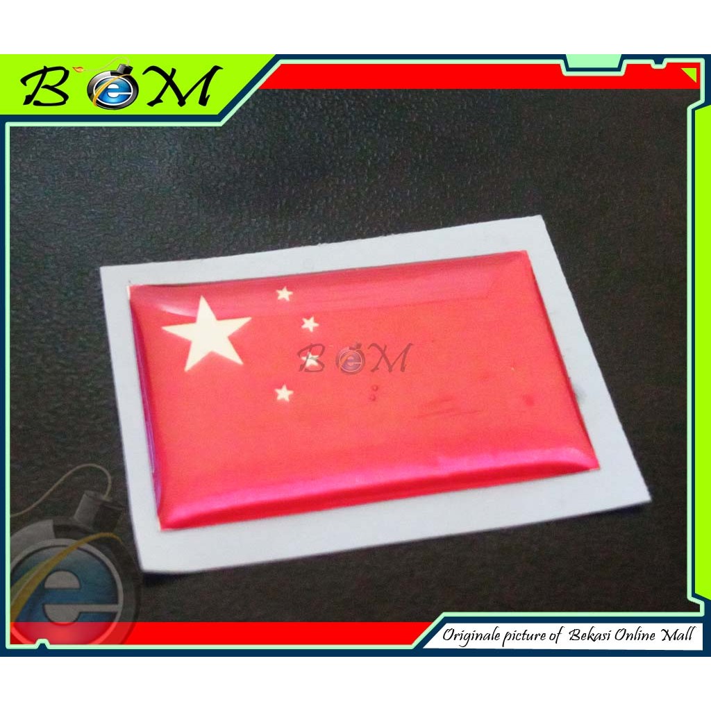 Jual Sticker stiker Timbul bendera china cina tiongkok 3x2 cm | Shopee ...