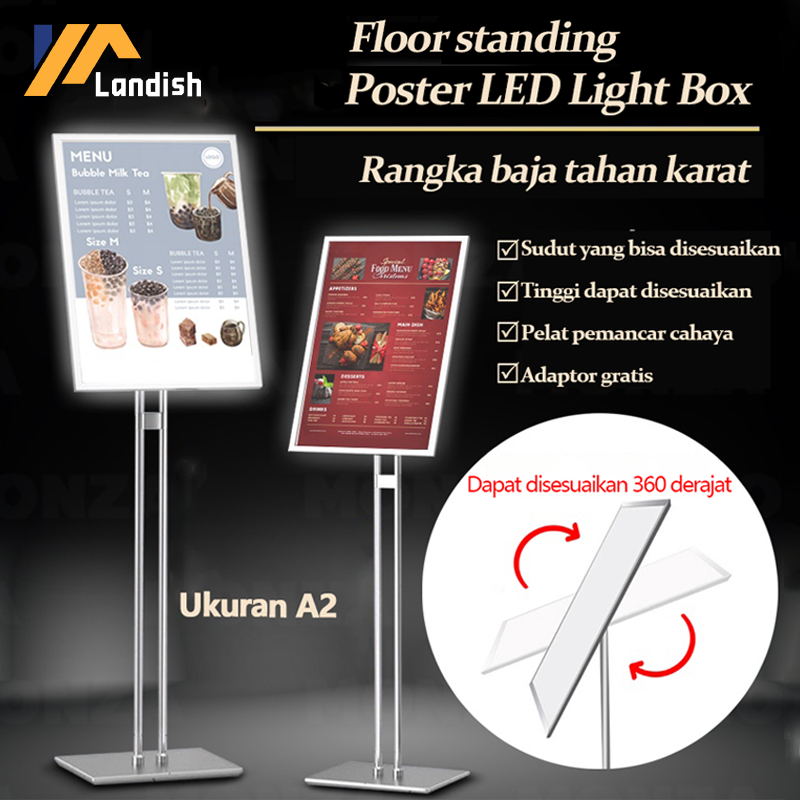 Jual ⚡Ready&A Set⚡A2 Floor Standing LED Light Box Display LED indoor ...