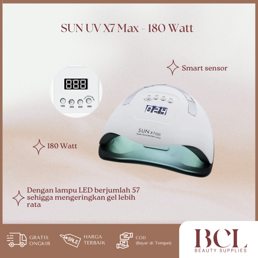 Jual Sun UV X7 Max 180w | Lampu UV Manicure Pedicure | Alat Pengering ...