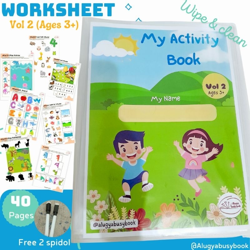 Jual Worksheet Wipe & Clean My Activity Book Vol 2 (umur 3+)/ Buku ...