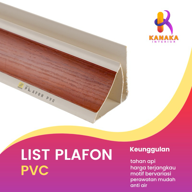 Jual LIST PLAFON PVC / LIS PVC PANJANG 4 METER | LIS PINGGIR / LIS SIKU / LIS SAMBUNG / LIS ...