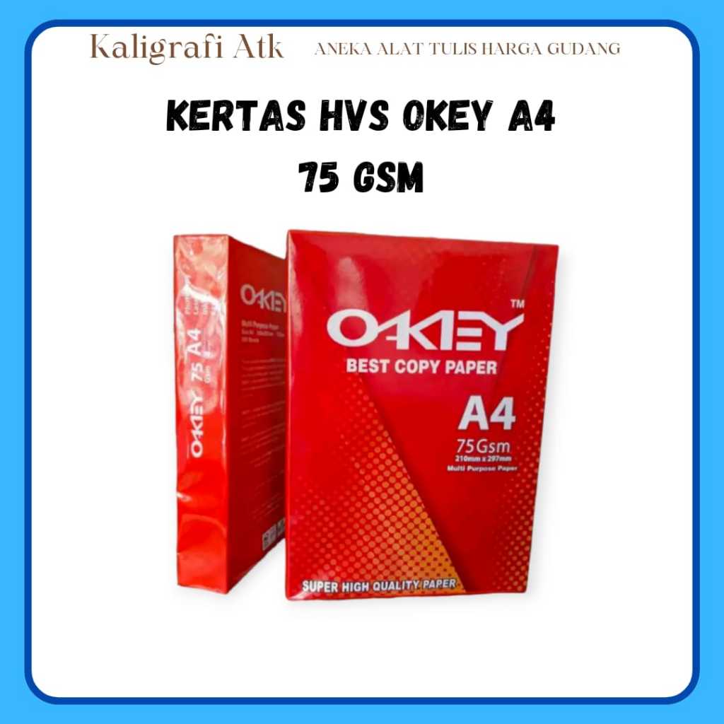 Jual Kertas HVS A4 okey 75 gsm 1RIM (BISA INSTANT) | Shopee Indonesia