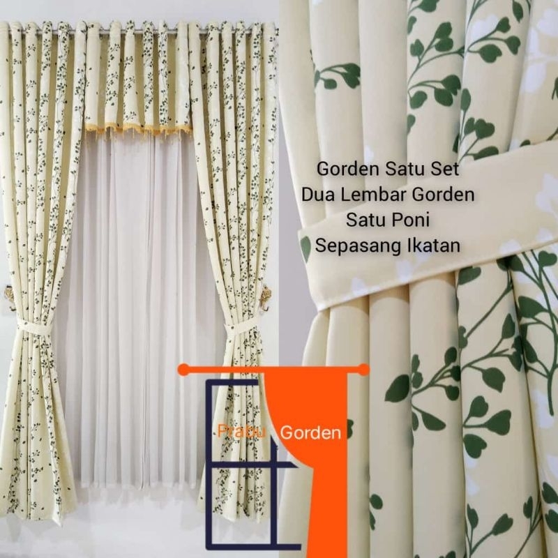 Jual Gorden Satu Set Lengkap Dengan Poni Rumbai Atas Pintu Bahan Blazer ...