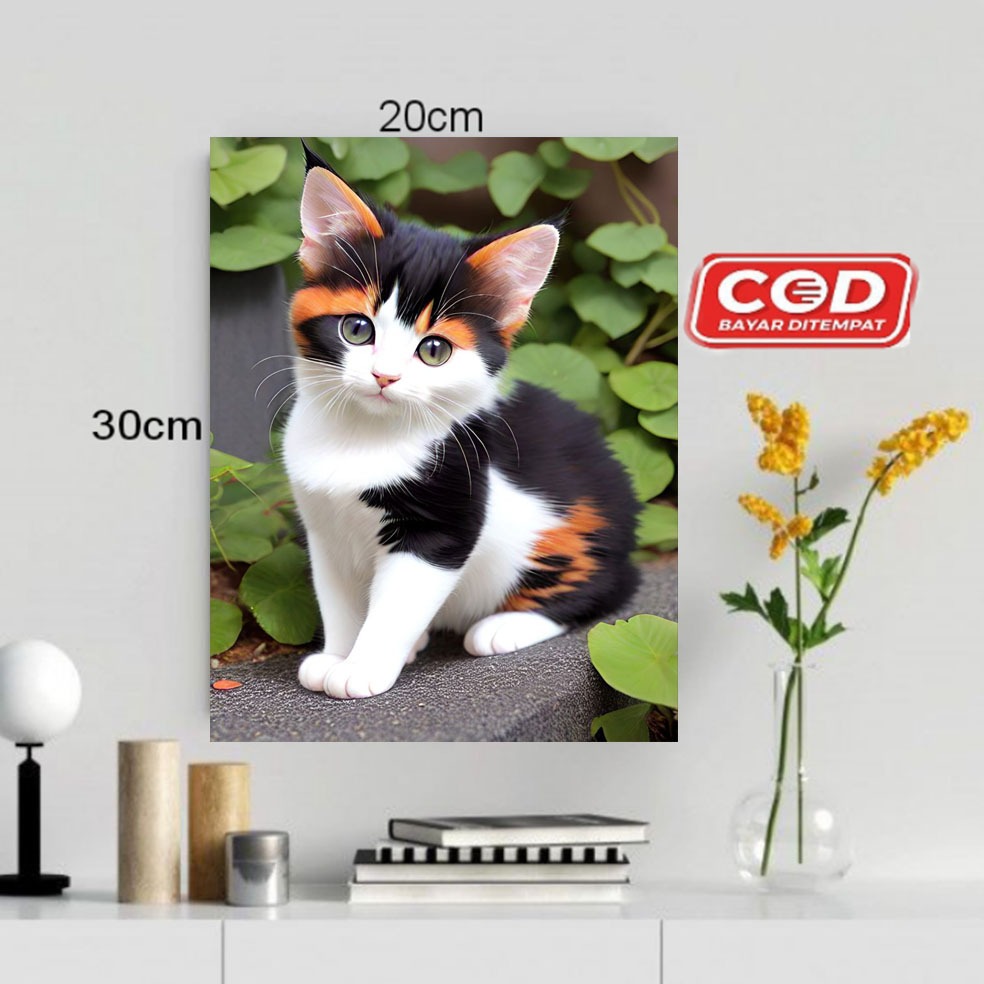 Jual HIASAN DINDING TEMA GAMBAR KUCING/POSTER KAYU GAMBAR KUCING/FOTO ...