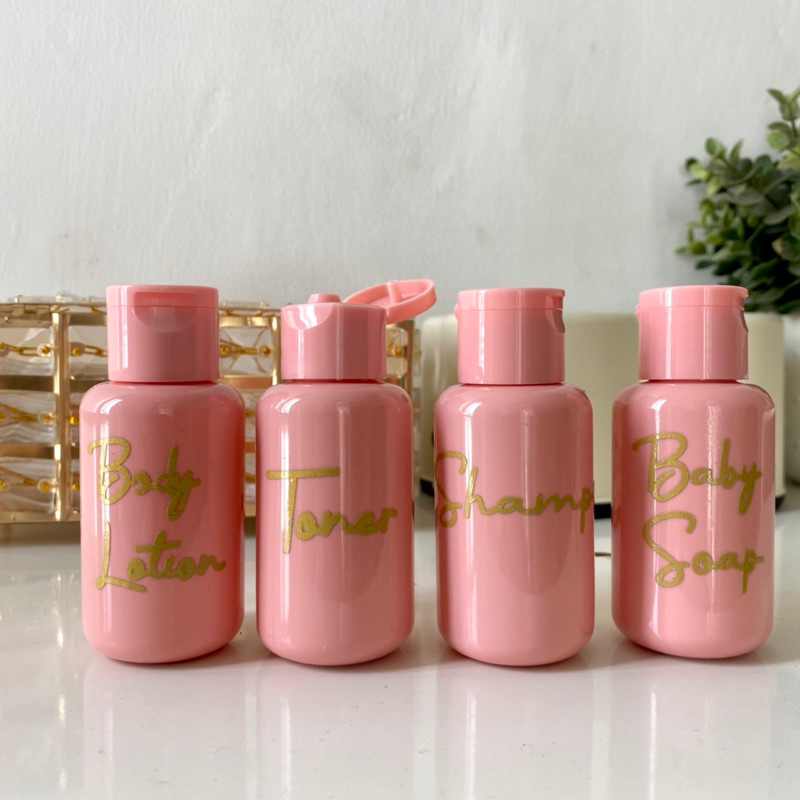 Jual Botol Refill 100ml Pink Shabby Tutup Fliptop Jamur n24 Pink Travel Bottle Free Stiker ...