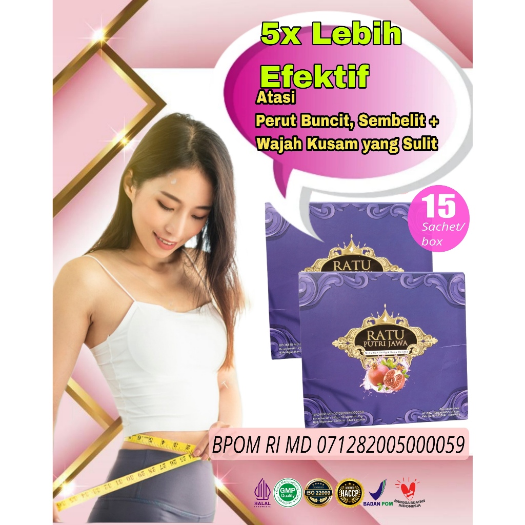 Jual RATU PUTRI JAWA FIBER DRINK PELANGSING PEMUTIH DALAM 1 SACHET | 15 ...