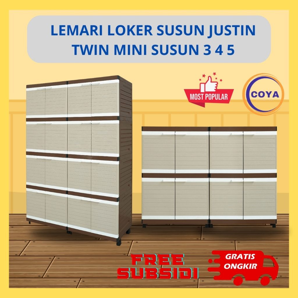 Jual LEMARI PLASTIK LOKER SERBAGUNA SUSUN JUSTIN TWIN MINI SUSUN 5 I ...