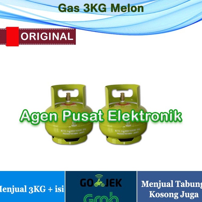 Jual Tabung Gas Full 3 KG LPG Isi Kosong Melon Elpiji | Shopee Indonesia