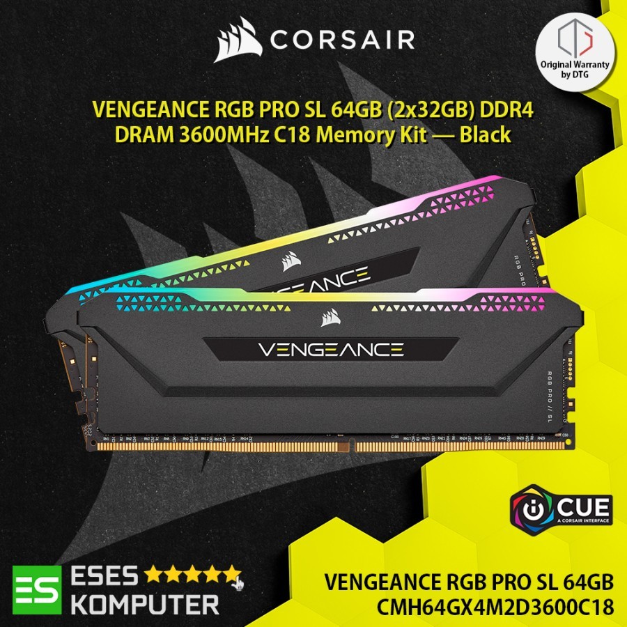 Jual RAM Corsair DDR4 Vengeance RGB Pro SL 64GB (2x32GB) 3600MHz C18 ...