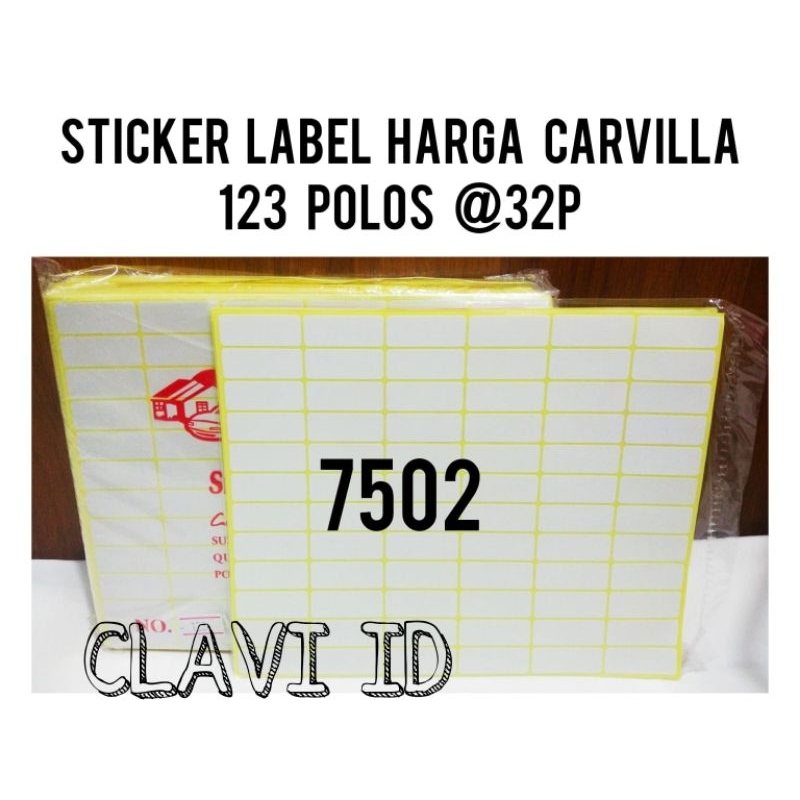 Jual 7502/STIKER HARGA/LABEL HARGA CARVILLA/LABEL UNDANGAN POLOS/STIKER POLOS NO 123 | Shopee ...