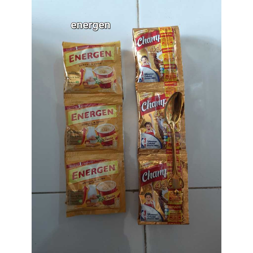 Jual ENERGEN SEREAL RASA VANILA / COKLAT DAN VARIAN ENERGEN CHAMPION | Shopee Indonesia