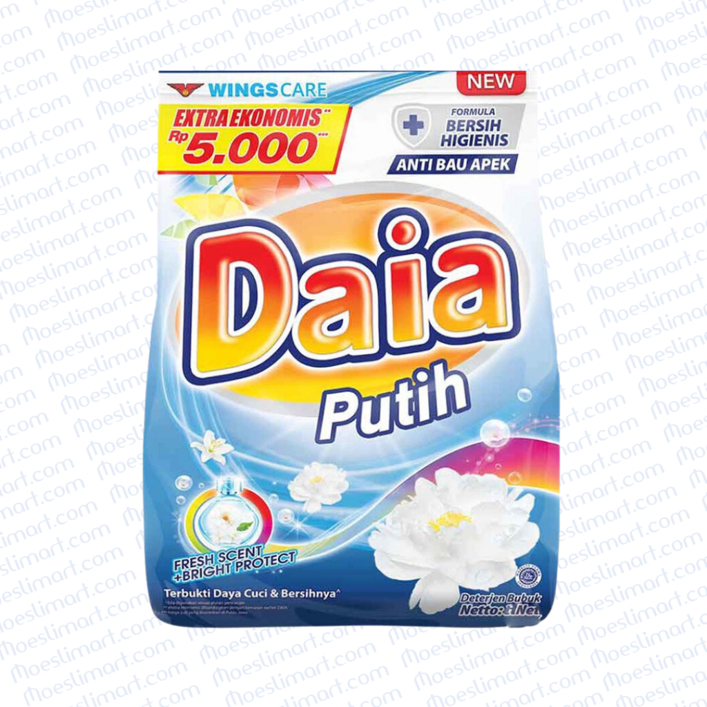 Jual Daia Deterjen Bubuk Putih Fresh Scent Kemasan Ekonomis 5000 245 g ...