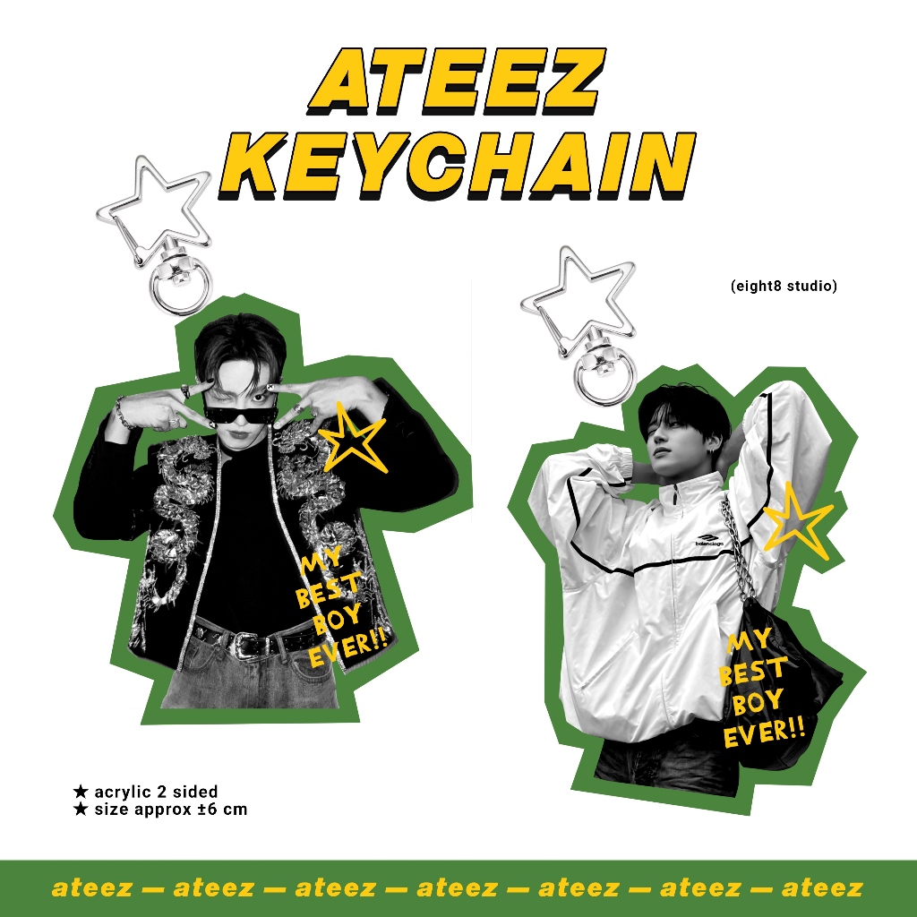 Jual (PO) [bisa custom] — ATEEZ BOYFRIEND KEYCHAIN by eight8 studio ...