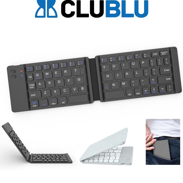 Jual Model Baru CLUBLU Keyboard Lipat Wireless Bluetooth Mini Portable ...