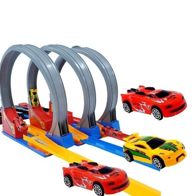 Jual Track 3 jalur mainan track mobil racing 3 jalur halilintar ...