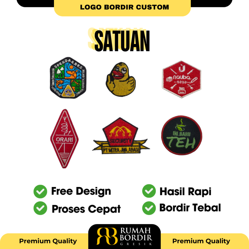 Jual BORDIR CUSTOM LOGO SATUAN | Shopee Indonesia
