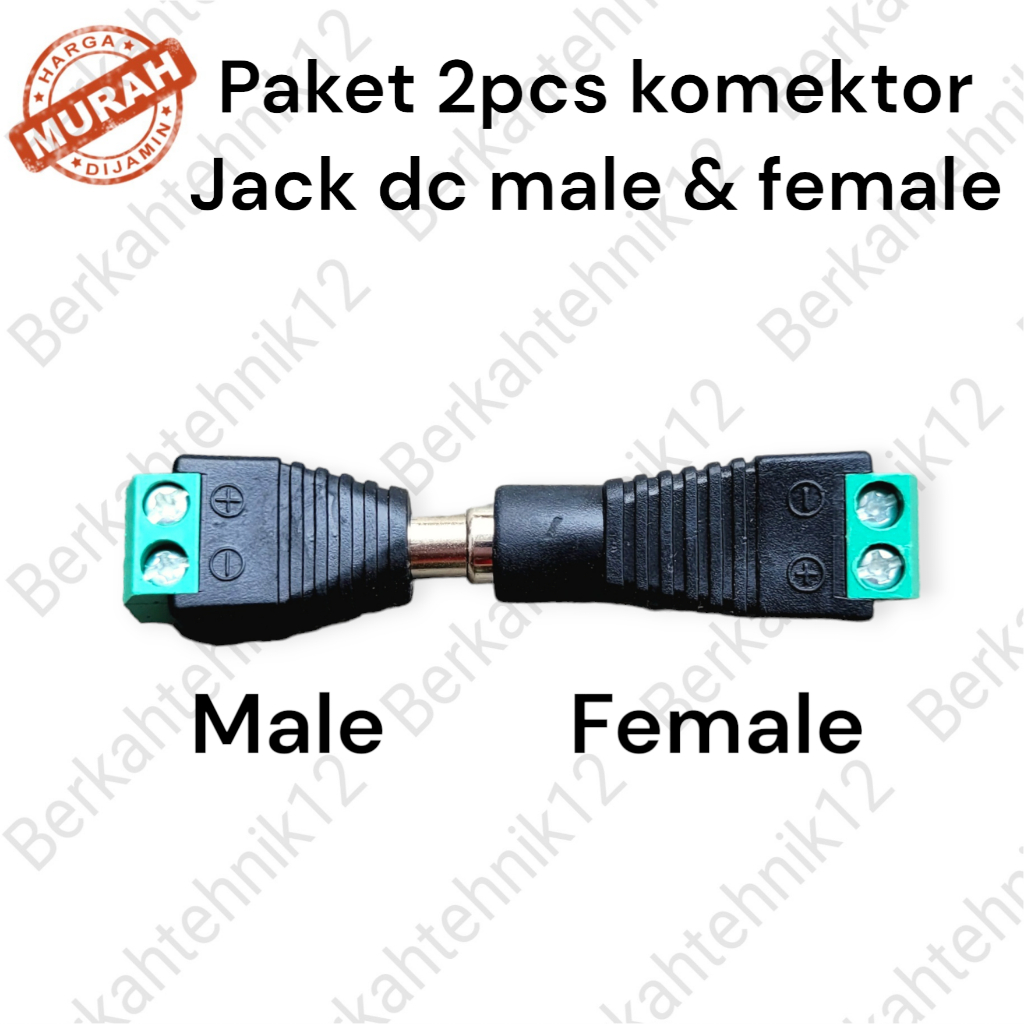 Jual 1 pasang Jek DC male female konektor jack power sambung adaptor ...