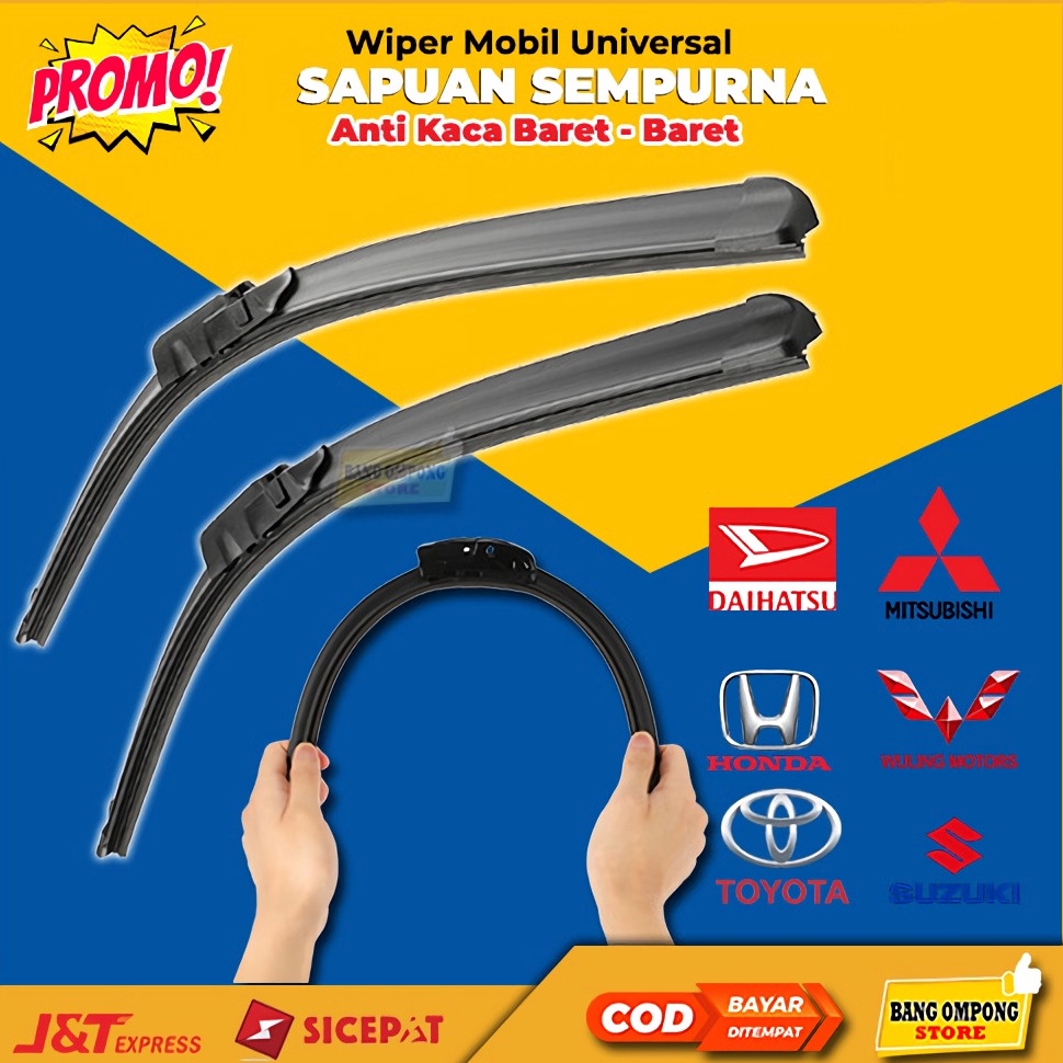 Jual Bagus Banget Wiper Pembersih Kaca Mobil Frameless Universal 2 Pcs ...