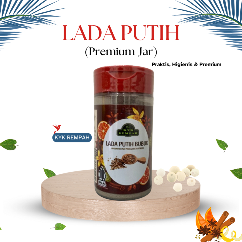 Jual Lada Bubuk Premium [ JAR ] | White Pepper Powder Bumbu Dapur ...