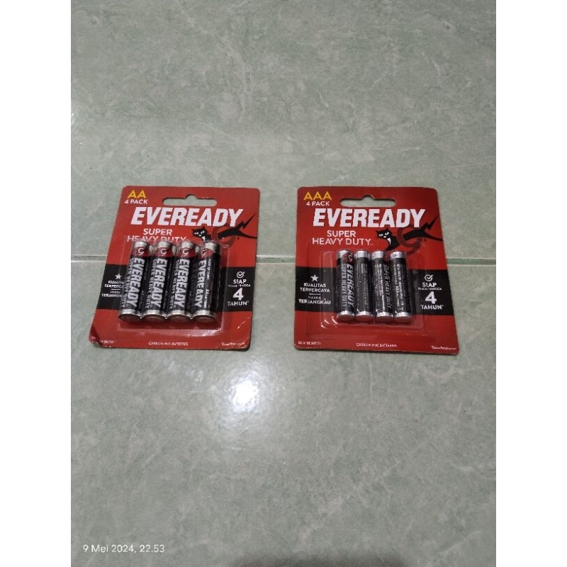 Jual battery eveready super heavy duty baterai AA baterai AAA battery AA AAA isi 4pcs | Shopee ...