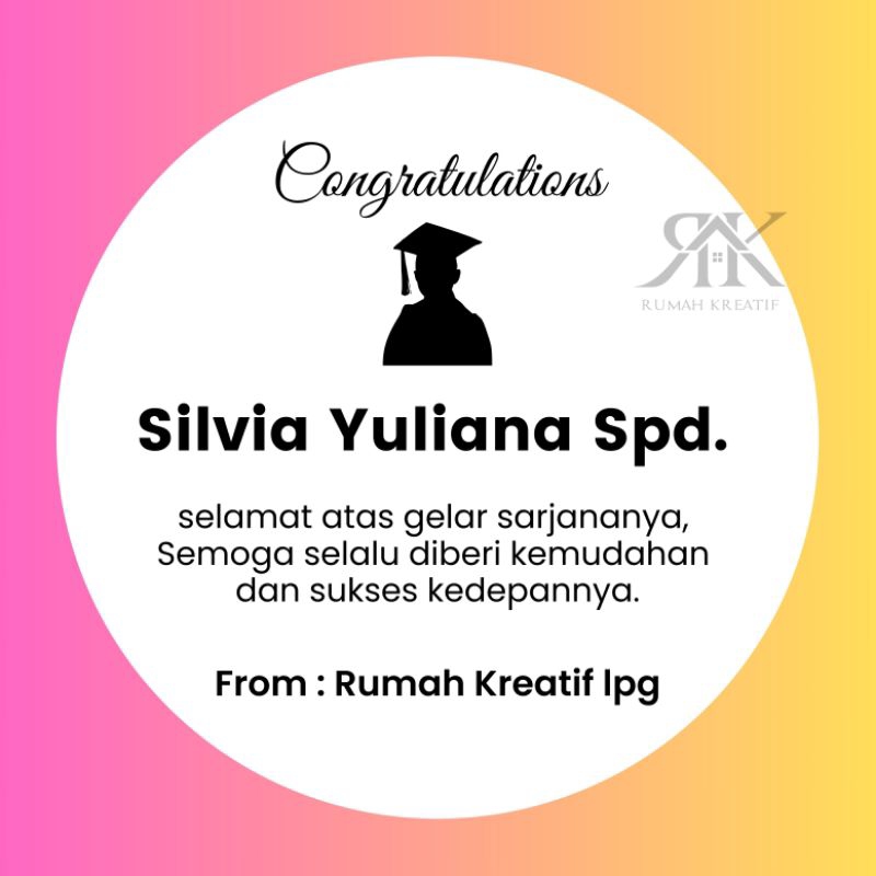 Jual CUTTING STIKER CUSTOM PAPAN UCAPAN BUNGA bulat diameter 60 AKRILIK ...