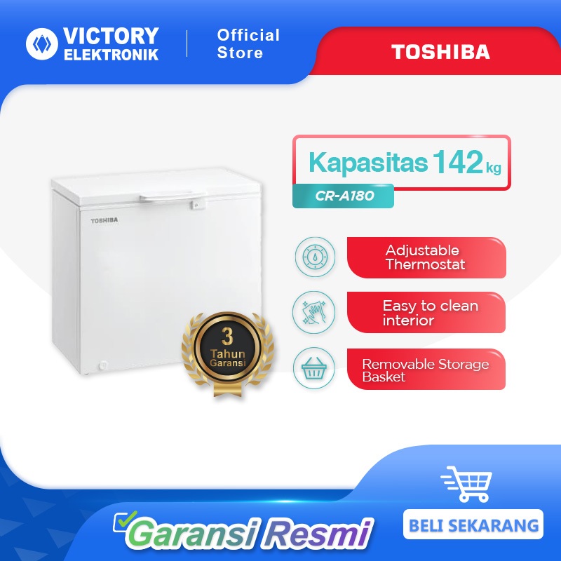 Jual Toshiba CR-A180I Chest Freezer 142 Liter | Shopee Indonesia