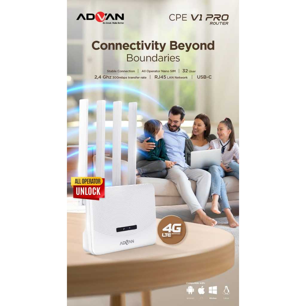 Jual Modem Router Wifi 4G Advan CPE V1 Pro Unlock All Operator | Shopee ...