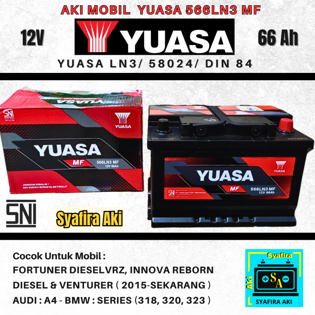 Jual AKI MOBIL INNOVA REBORN DIESEL, FORTUNER DIESEL YUASA 58024/LN3 ...