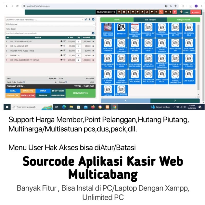 Jual Sourcode Program Kasir Web Multicabang Multi Harga | Shopee Indonesia