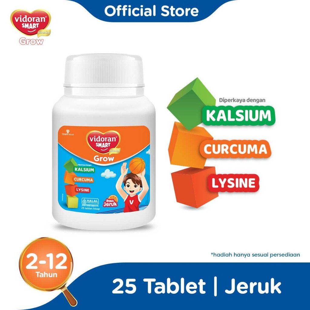 Jual VIDORAN SMART GROW JERUK 25 TABLET - Exp : 03.2026 | Shopee Indonesia