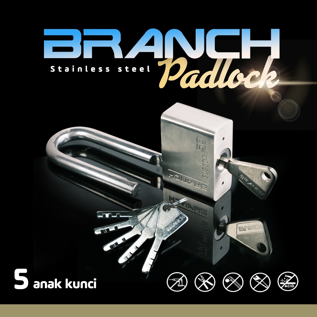 Jual GEMBOK ASLI STAINLESS 304 MURNI 60 MM BAHAN KUAT ANTI KARAT, ACID ...