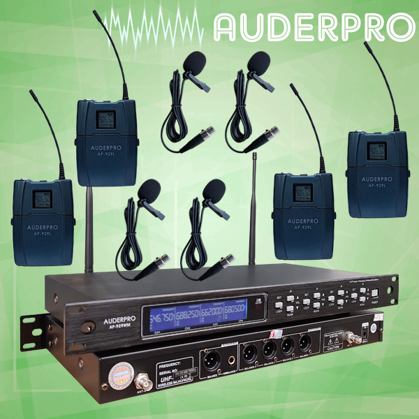 Jual MIC WIRELESS ORIGINAL AUDERPRO AP-929WM-L4 (4 CLIP ON WIRELESS ...