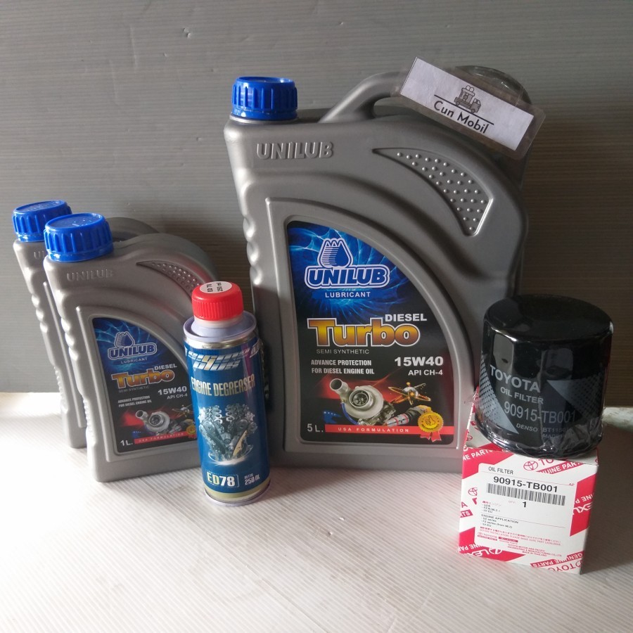 Jual Paket oli mesin UNILUB Turbo Diesel 15W-40 Innova Fortuner Hilux ...