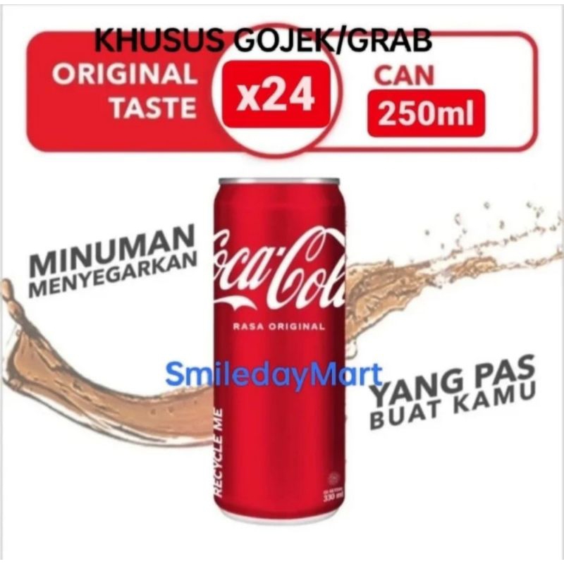 Jual Coca Cola Original 250ml | Cola Cola Can Original Isi 24 Pcs ...