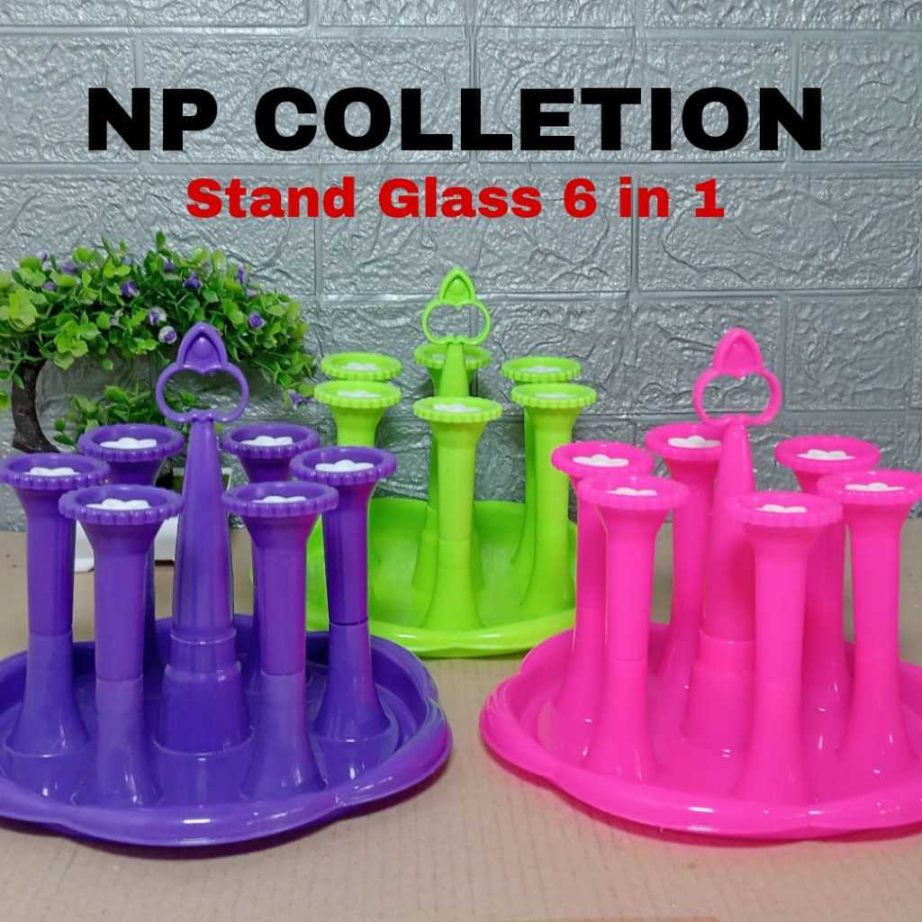 Jual Tempat Gelas 6 in 1 Stand Glass Daisuki NP Collection Rak Gelas | Shopee Indonesia